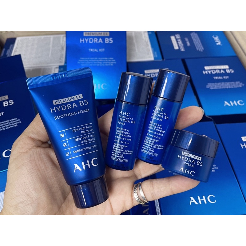 🌟美膜女🌟 AHC 瞬效保濕B5 四件旅行組～超值旅行組(面霜 7ml、化妝水 20ml、乳液 20ml、洗面乳30ml | 蝦皮購物