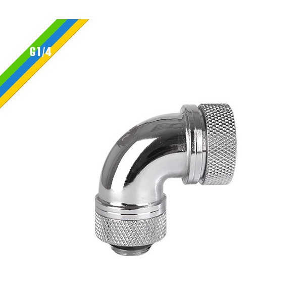 米特3C數位–曜越 Pacific G1/4 PETG硬管專用90度管接頭外徑16mm/銀.黑/CL-W097 | 蝦皮購物