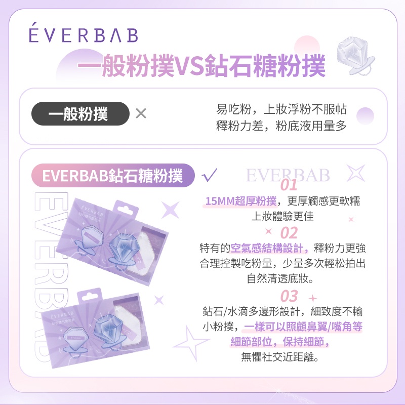 【EVERBAB 艾蓓拉】 鑽石糖氣墊粉撲 掌心超大尺寸 rubycell粉撲 官方正品 | 蝦皮購物