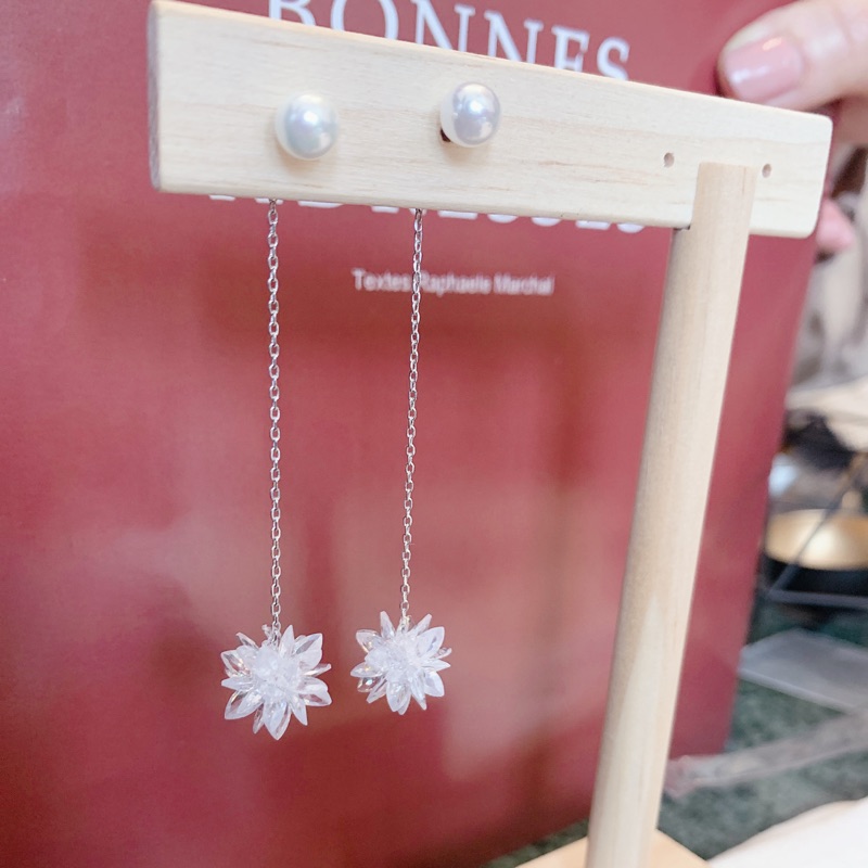 現貨【S&P store】925全純銀 貝珠&冰花垂墜耳環正生香港 串珠 不易過敏 生日 情人 禮物 現貨 | 蝦皮購物