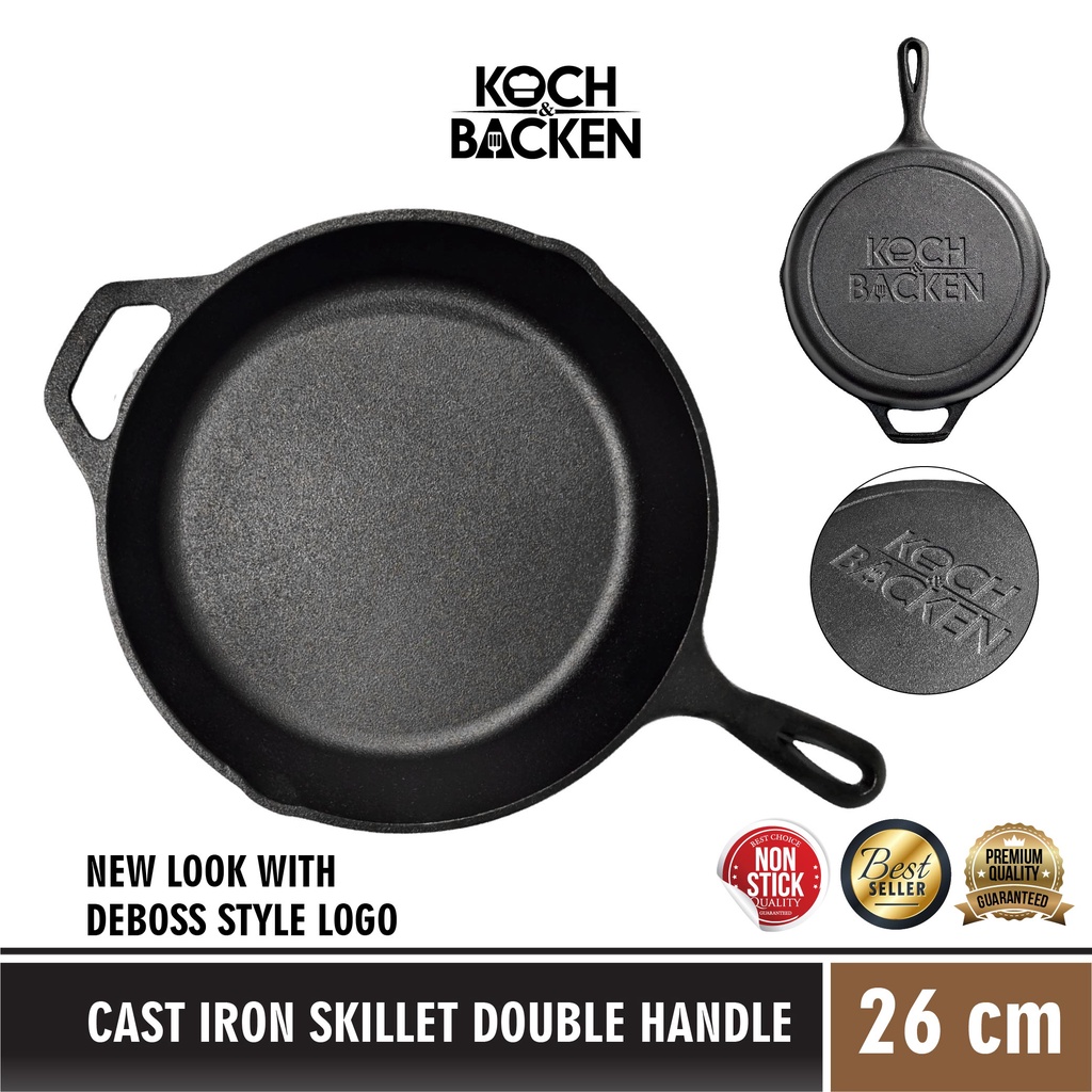 Koch&backen 煎鍋鑄鐵煎鍋美式不粘鍋 26cm | 蝦皮購物