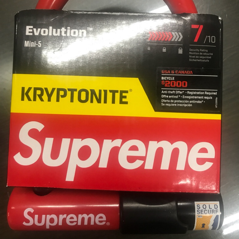 Supreme x Kryptonite bike U lock U型鎖 水袋 打火機 | 蝦皮購物