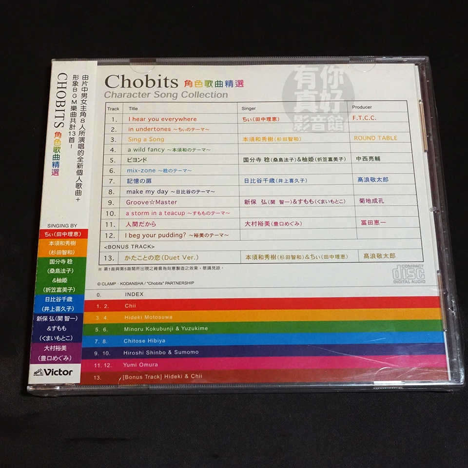 全新《CHOBITS 角色歌曲精選》CD [台版] (附歌詞) 動畫原聲帶 OST 音樂專輯 | 蝦皮購物