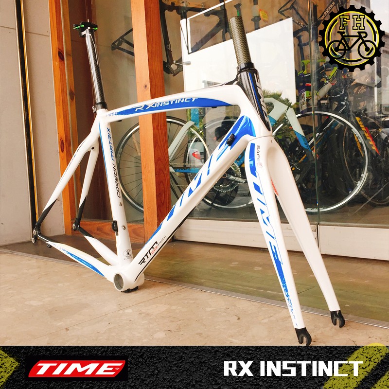 【小萬】全新出清 TIME RX INSTINCT C夾 公路車 白藍色 車架 碳纖維 前叉 單車 自行車 | 蝦皮購物