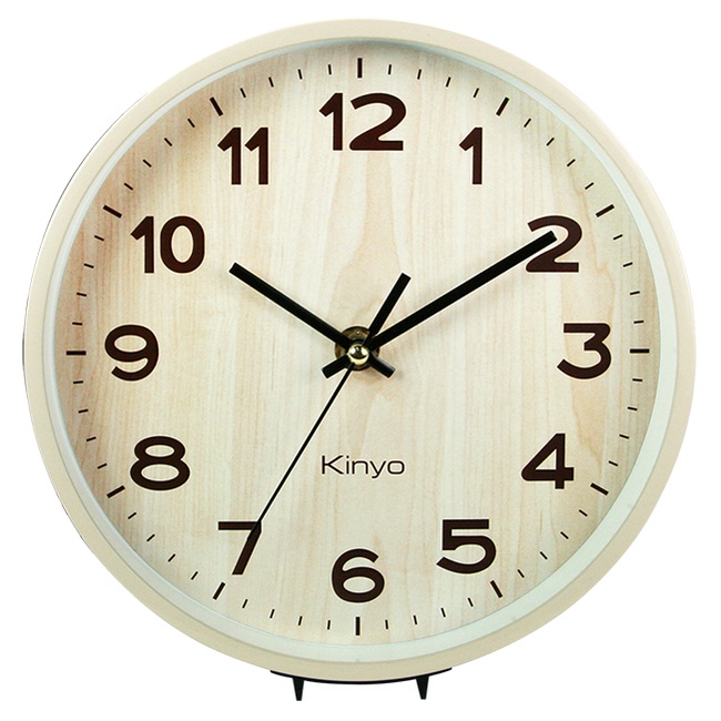 【KINYO官方直營】文青風木紋掛鐘 (CL)超靜音 桌掛兩用 北歐風格 | 蝦皮購物