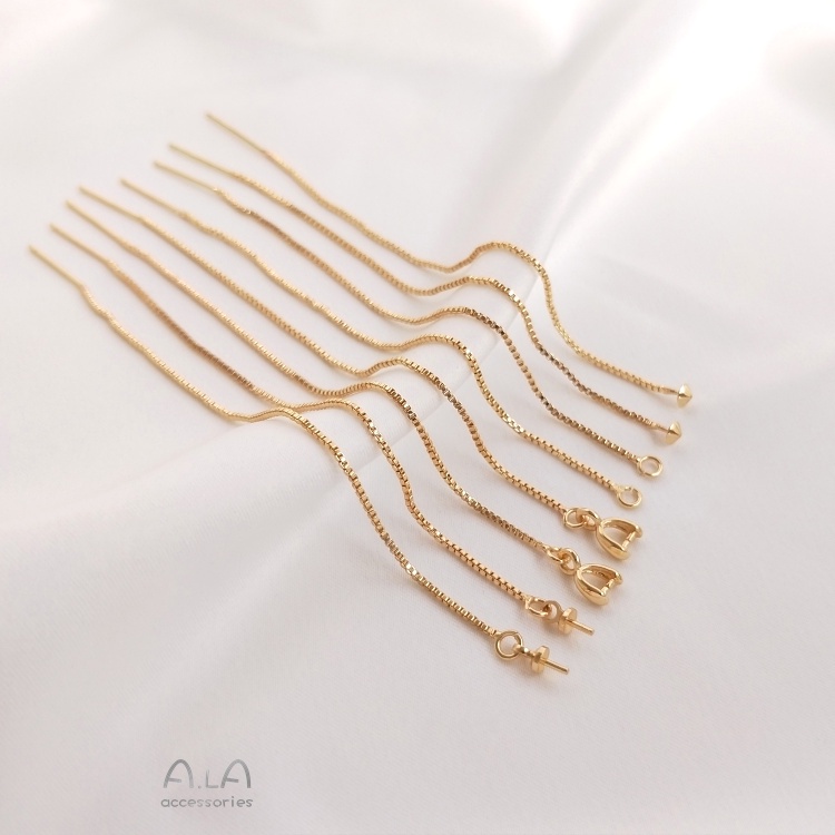 Ala-14K鍍金保色耳線手工DIY耳釘耳吊耳環流蘇耳飾品材料耳鏈制作配件 | 蝦皮購物