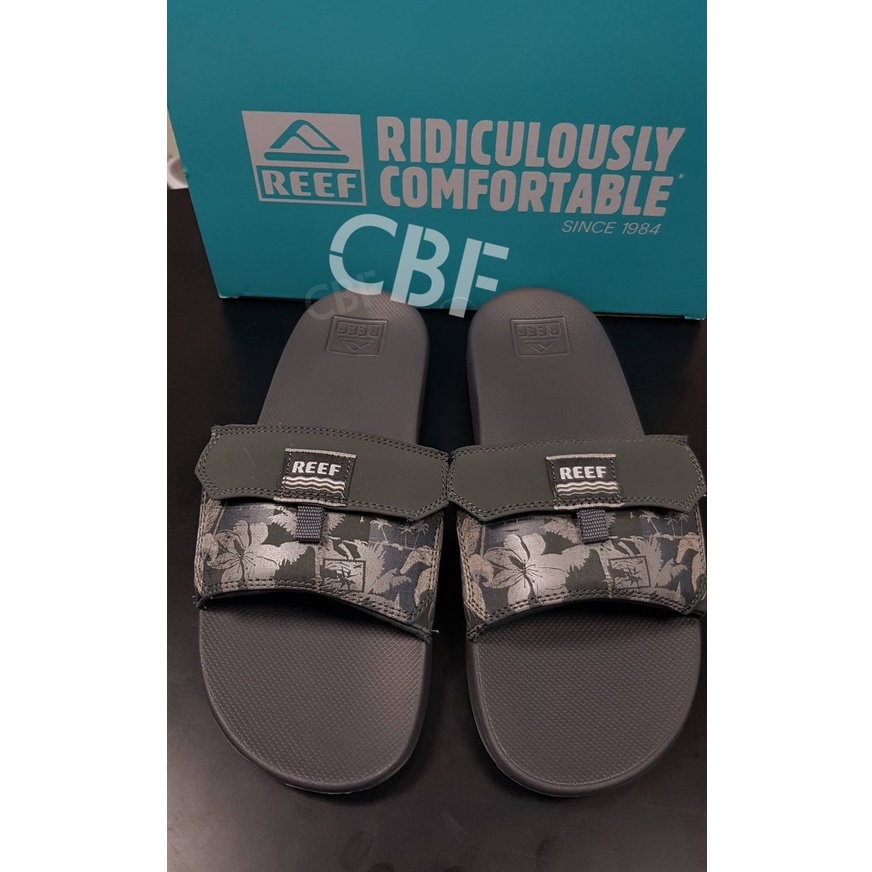 CBF 免運 男款 限量 REEF STASH SLIDE 一片式印花小包拖鞋 灰 CI4780 | 蝦皮購物