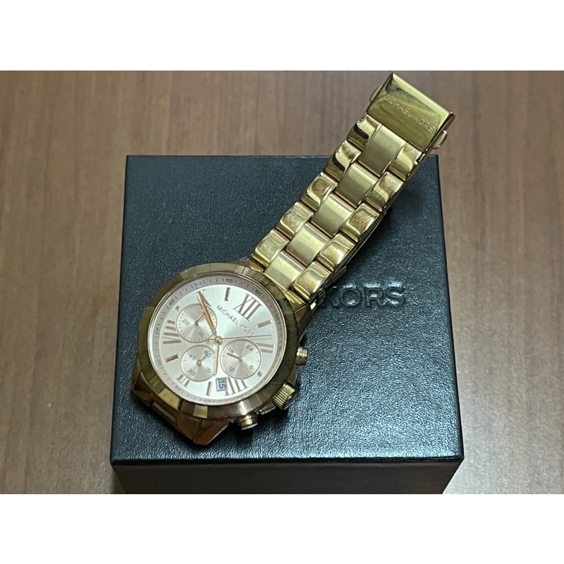 [降價/出清]二手 正品 MK三眼錶帶日期 MICHAEL KORS 型號MK5778 | 蝦皮購物