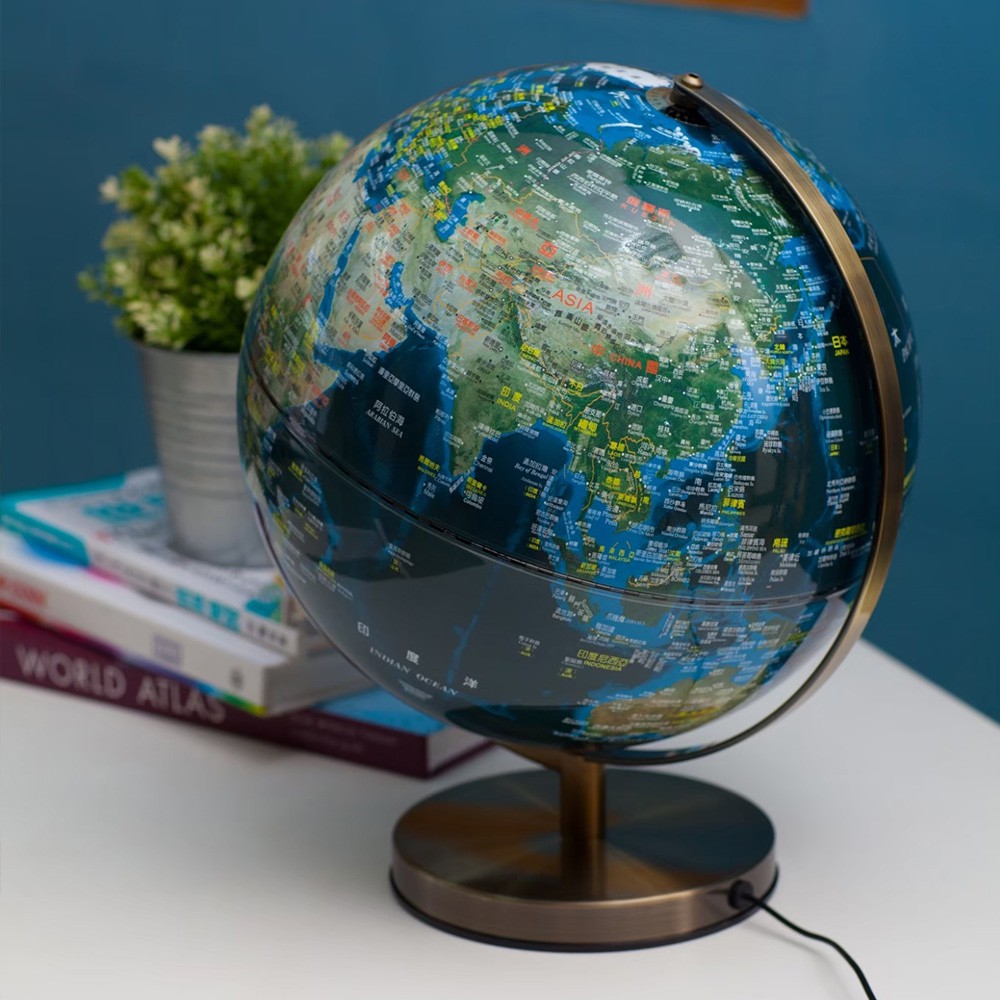 【SkyGlobe】12吋人口分佈古銅色平面鐵質底座地球儀(中英文對照)《屋外生活》繁體中文 台灣製 | 蝦皮購物