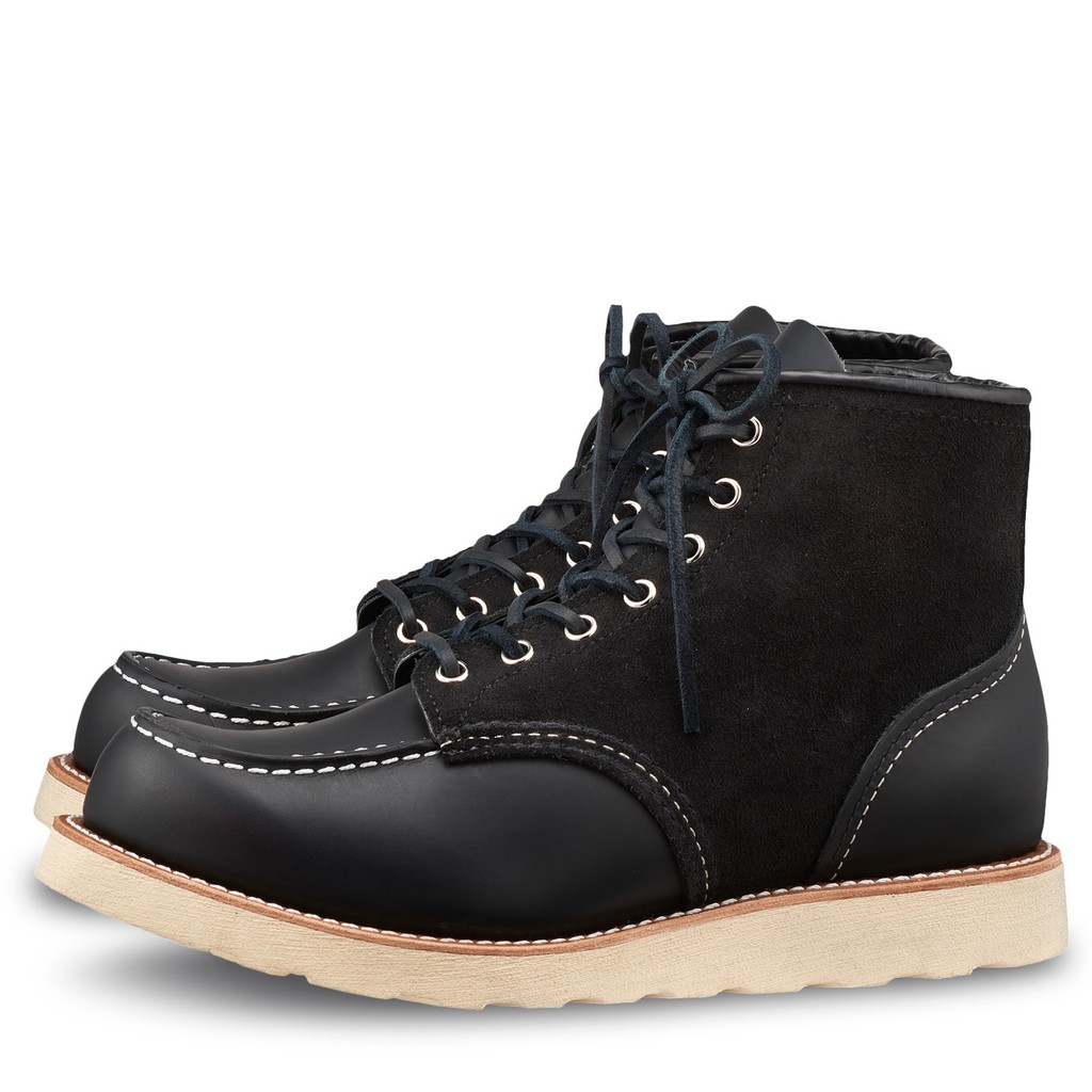 【紐約范特西】 2019 限量發售 現貨 RED WING 8818 6-Inch Moc Boot 黑皮革+麂皮 | 蝦皮購物