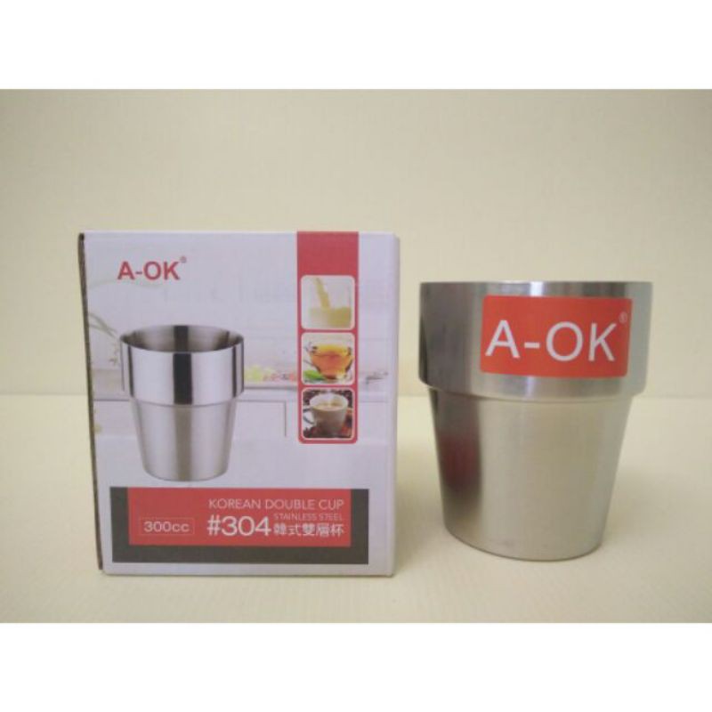 A-OK 304不鏽鋼隔熱杯 隔熱杯 茶杯 水杯 咖啡杯 露營杯 保溫杯 保冷杯 ㄧ入 防燙杯 | 蝦皮購物