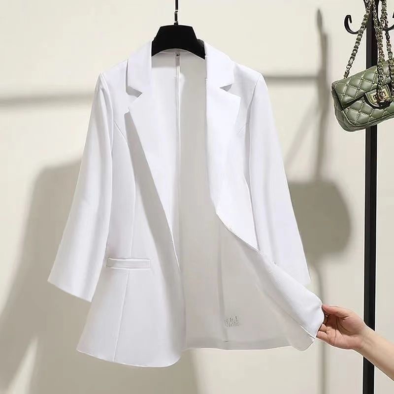 胖MM-大尺碼女裝‖M-5XL大尺碼短款夏季小西裝外套女韓版修身顯瘦大碼七分袖薄款休閑防曬服上衣 日韓大碼女裝 | 蝦皮購物