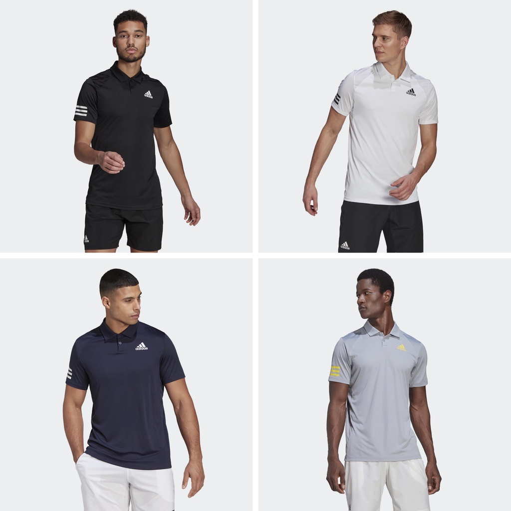 【豬豬老闆】ADIDAS CLUB 3STR POLO 透氣 運動 短袖 POLO衫 男款 四色 黑 白 深藍 灰紫 | 蝦皮購物