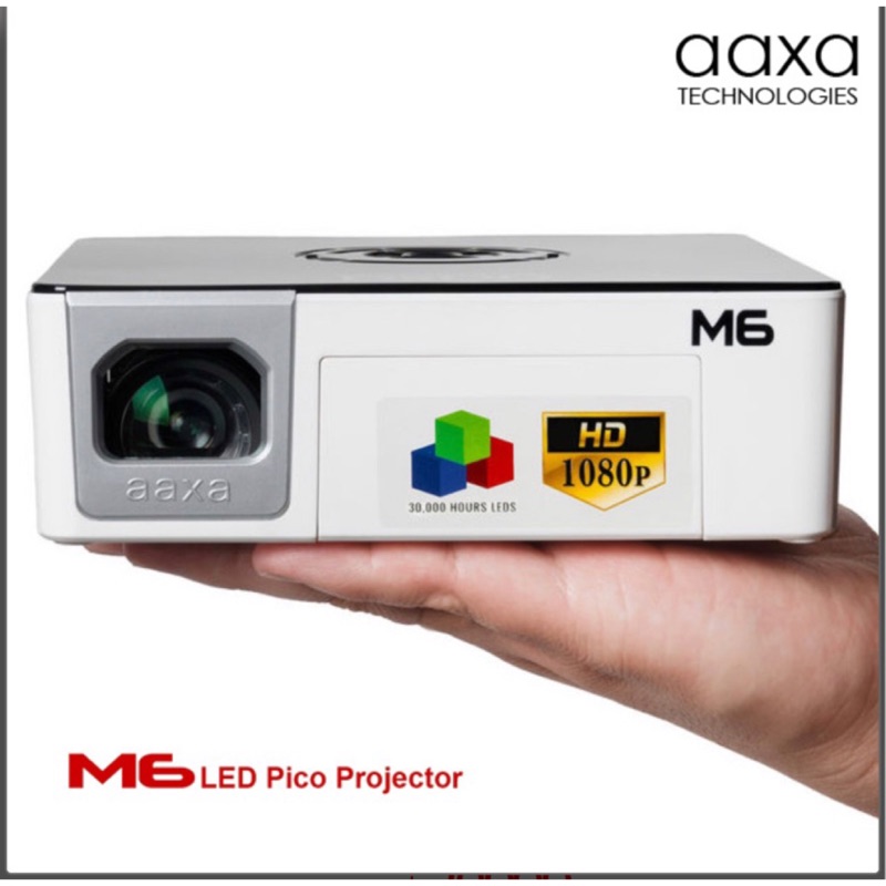 aaxa 1080P大面板+1200流明固態光源+90分鐘電池 AAXA M6 1080FHD LED投影機 | 蝦皮購物
