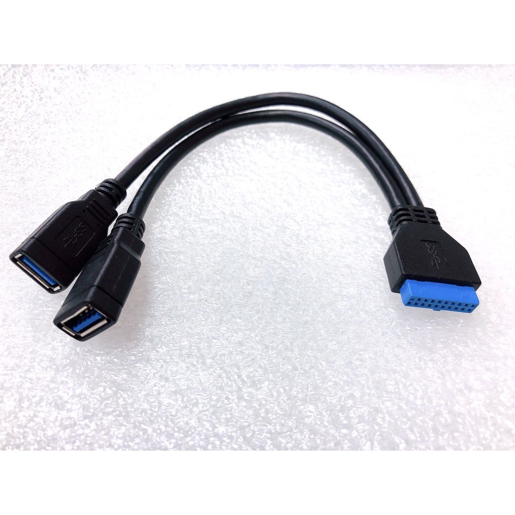 U3-042 20pin轉雙USB母線 USB3.0轉接線 機殼轉接線 主機板轉接線 USB19針轉接線 USB擴充 | 蝦皮購物