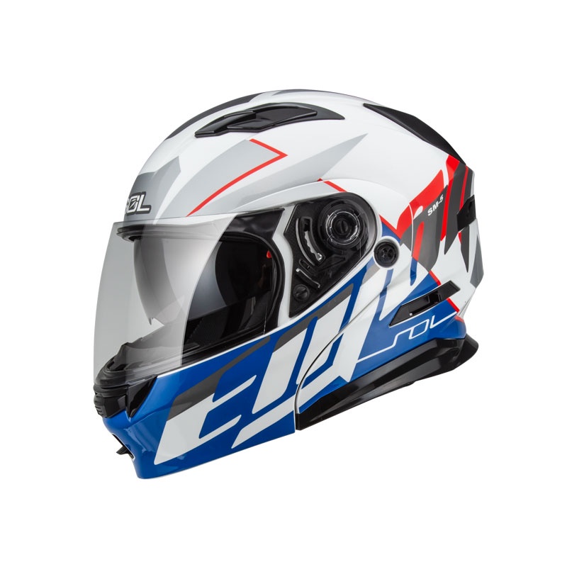 【SOL Helmets】SM-5可掀式安全帽 (裂變_白/藍紅) ｜ SOL安全帽官方商城 | 蝦皮購物