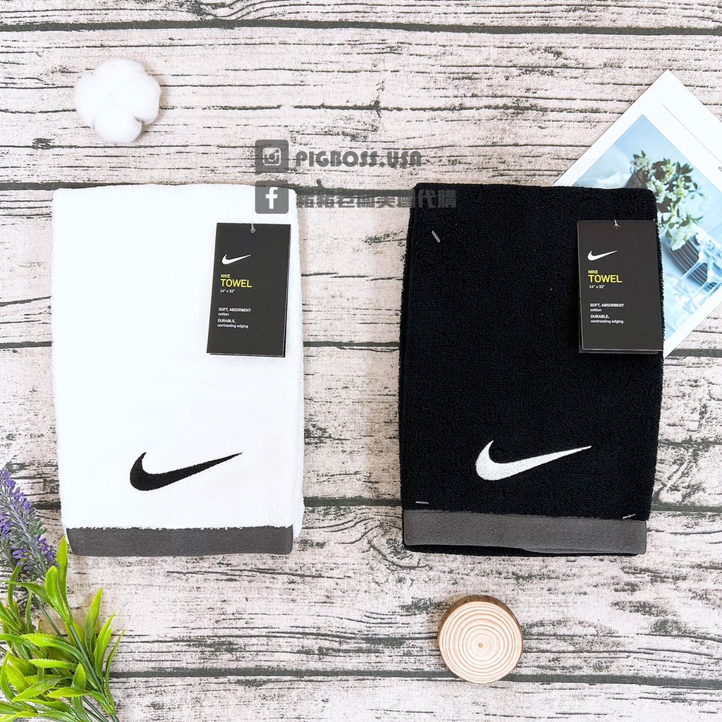 【豬豬老闆】NIKE FUNDAMENTAL TOWEL 運動 毛巾 黑 NET17010MD 白 NET17101MD | 蝦皮購物