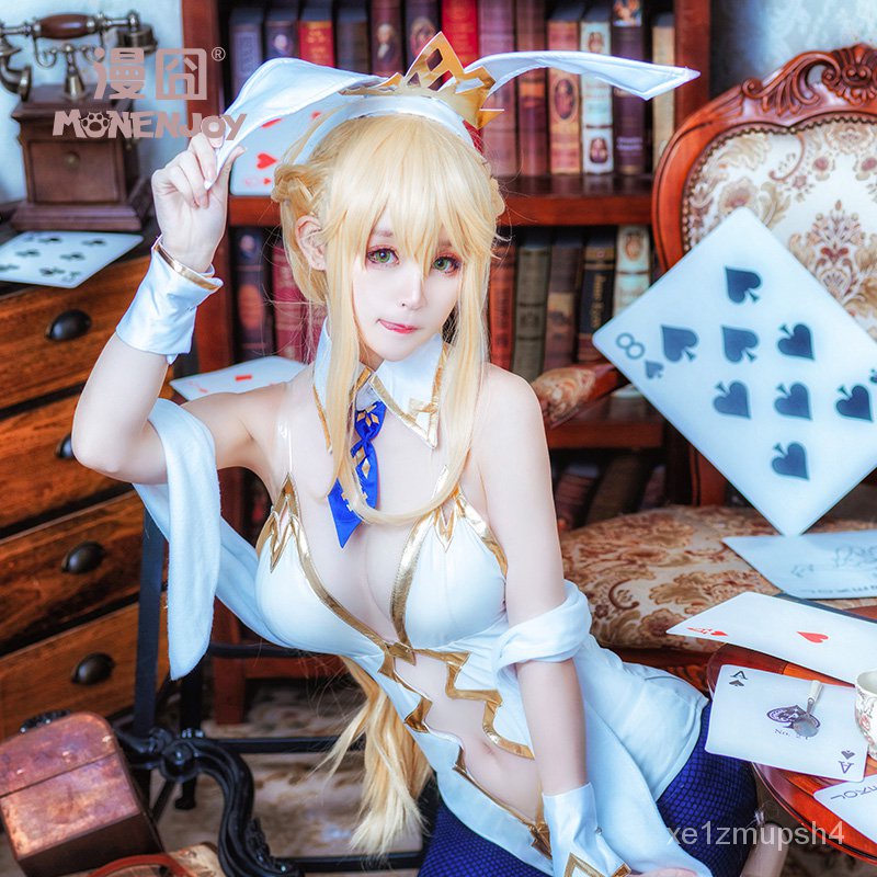 【cosplay.fm】FGO fate 兔女郎 saber 阿爾托利亞 白槍獃 cos 假髮現貨 cos | 蝦皮購物