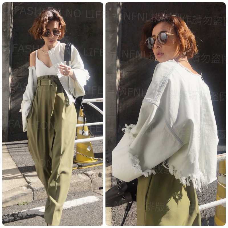 ☆NFNL☆ AMERI vintage 就是愛這種自由隨性感 OVERSIZE牛仔流蘇邊短外套 | 蝦皮購物