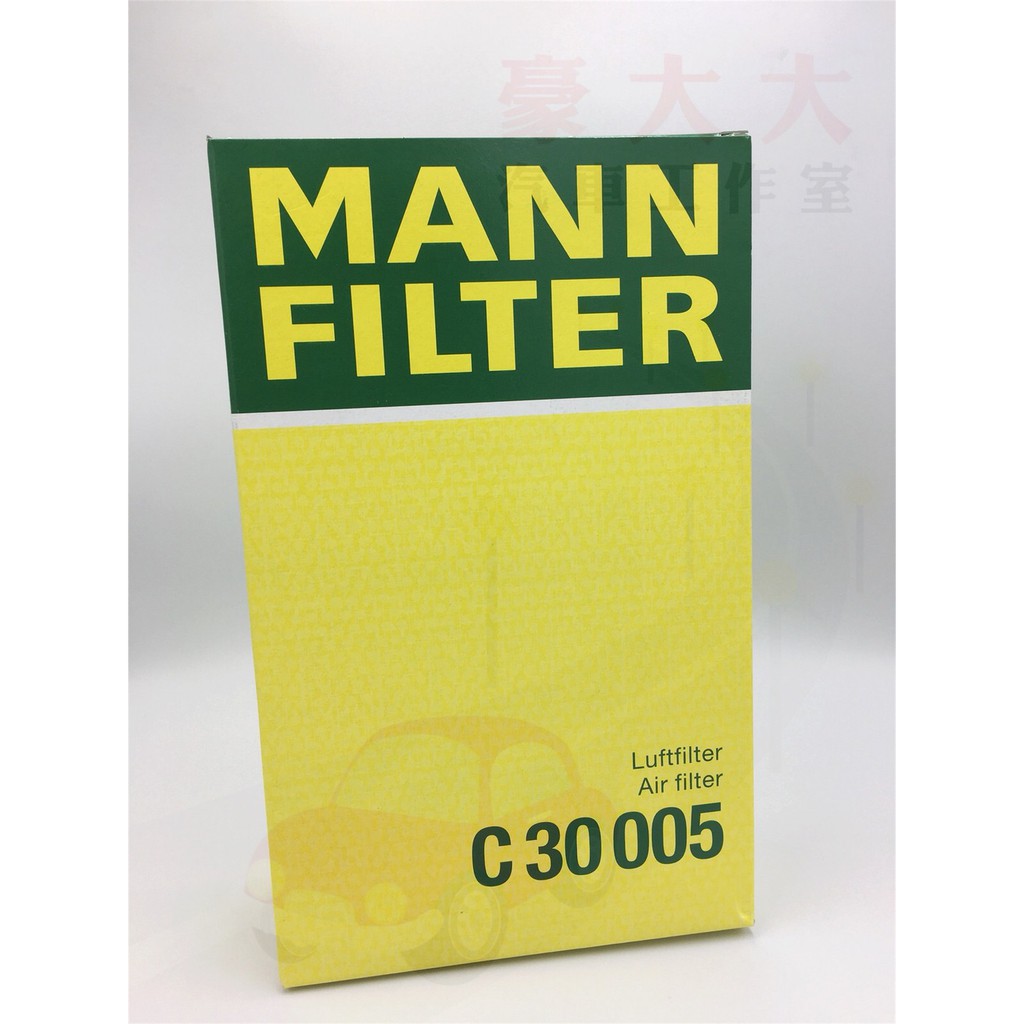 (豪大大汽車工作室）MANN 空氣芯 C30005 VW GOLF VII TIGUAN 2.0 TSI 2013年後款 | 蝦皮購物