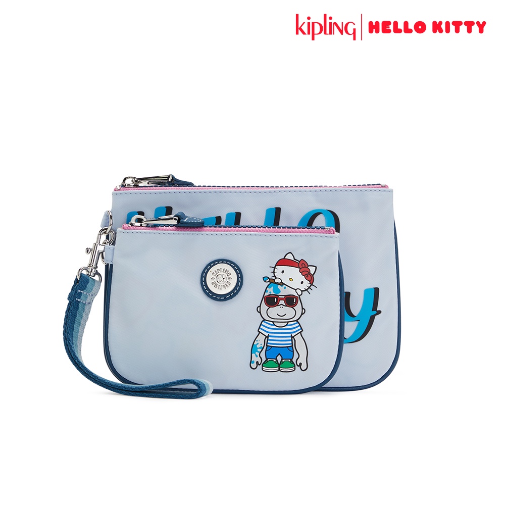Kipling x HELLO KITTY率性藍酷玩藝術家雙層收納小包-DUO POUCH | 蝦皮購物