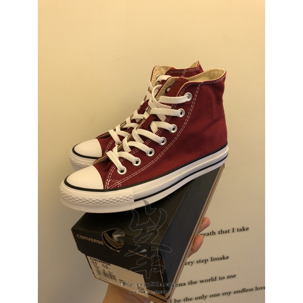 Converse all star 帆布鞋 經典款 基本款 酒紅 高筒 情侣款M9691 男鞋 女鞋 | 蝦皮購物