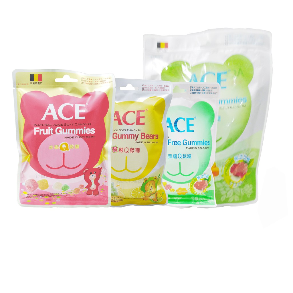 ACE 無糖/水果/酸果 Q軟糖 (48G)(240G) | 蝦皮購物