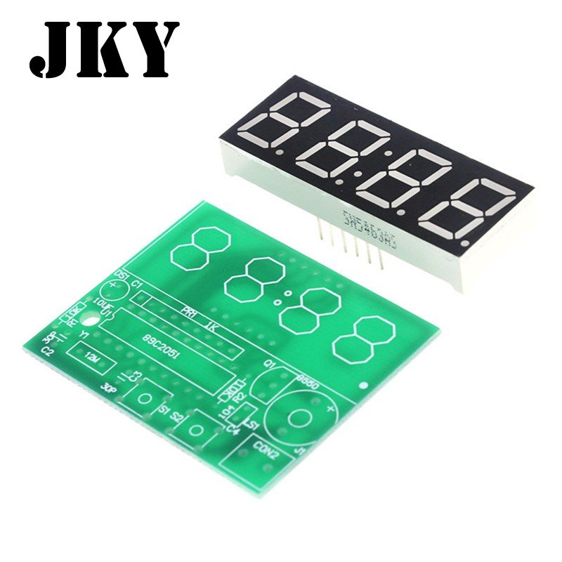 At89c2051 DC 3V-6V 數字 LED 顯示屏 4 位電子時鐘電子製造商套件 DIY 套件 | 蝦皮購物