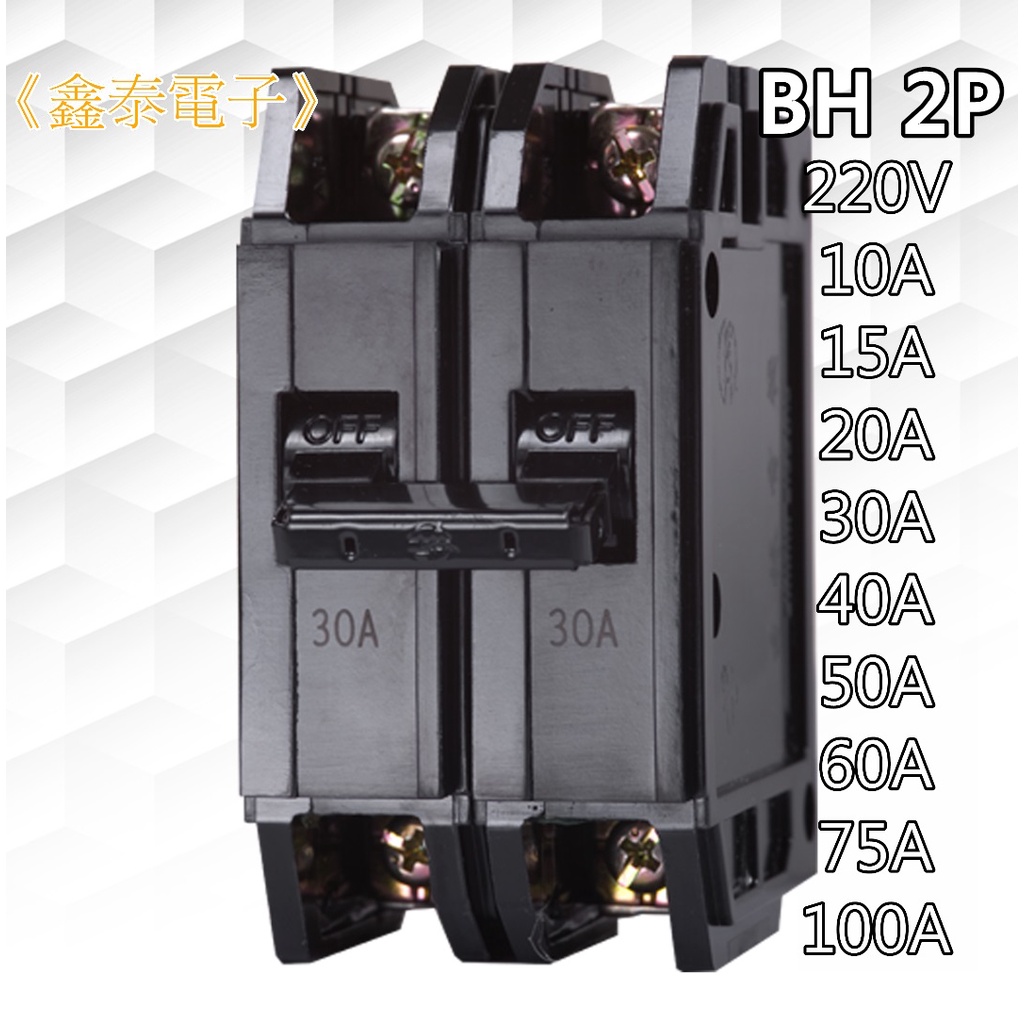【士林電機】無熔線斷路器 BH 2P 10~100A (220V 5KA) 無熔絲開關 | 蝦皮購物