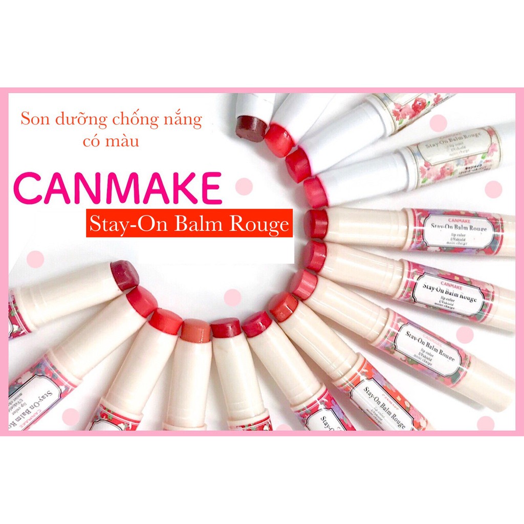 [所有顏色] Canmake Stay-On Balm Rouge Japan - 日本防曬色潤唇膏 | 蝦皮購物