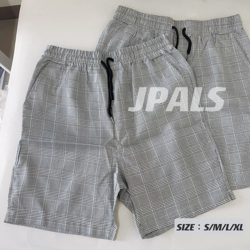 【JPALS】 現貨秒發 千鳥紋 千鳥格 格紋 五分褲 超涼感 休閒短褲 短褲 韓國歐巴 男女都可 | 蝦皮購物