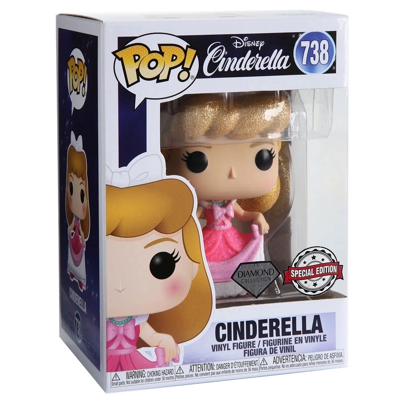 (卡司旗艦) FUNKO POP 738 迪士尼 仙履奇緣 仙杜瑞拉 W/粉紅裙 鑽石閃光版 Disney 聯名 動畫 | 蝦皮購物
