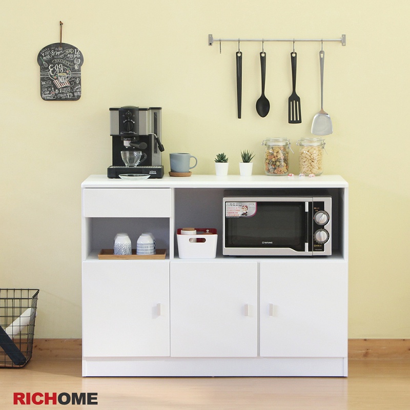 RICHOME 福利品 DR-197 防潑水 三門一抽 廚房櫃 餐櫃 電器櫃 微波爐架 收納櫃 玄關 近全新 | 蝦皮購物