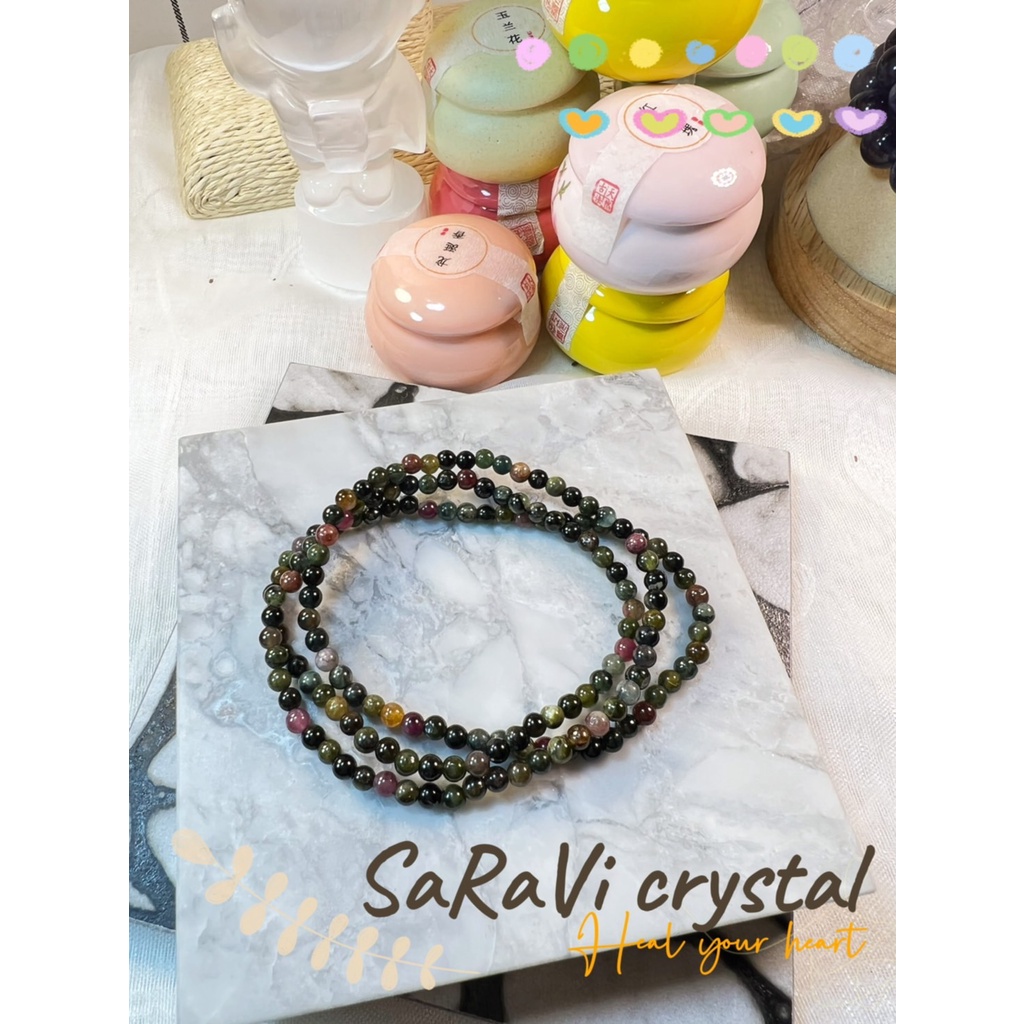 [SaRaVi crystal] 黑美人碧璽手鍊-人必備的全能水晶 | 蝦皮購物