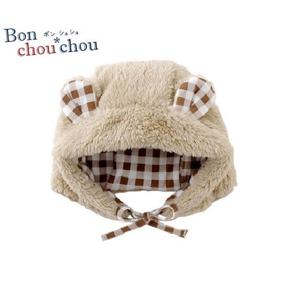 現貨 日本超人氣 彌月禮首選 Bon chou chou 熊耳帽 淺咖 保暖 可愛 | 蝦皮購物