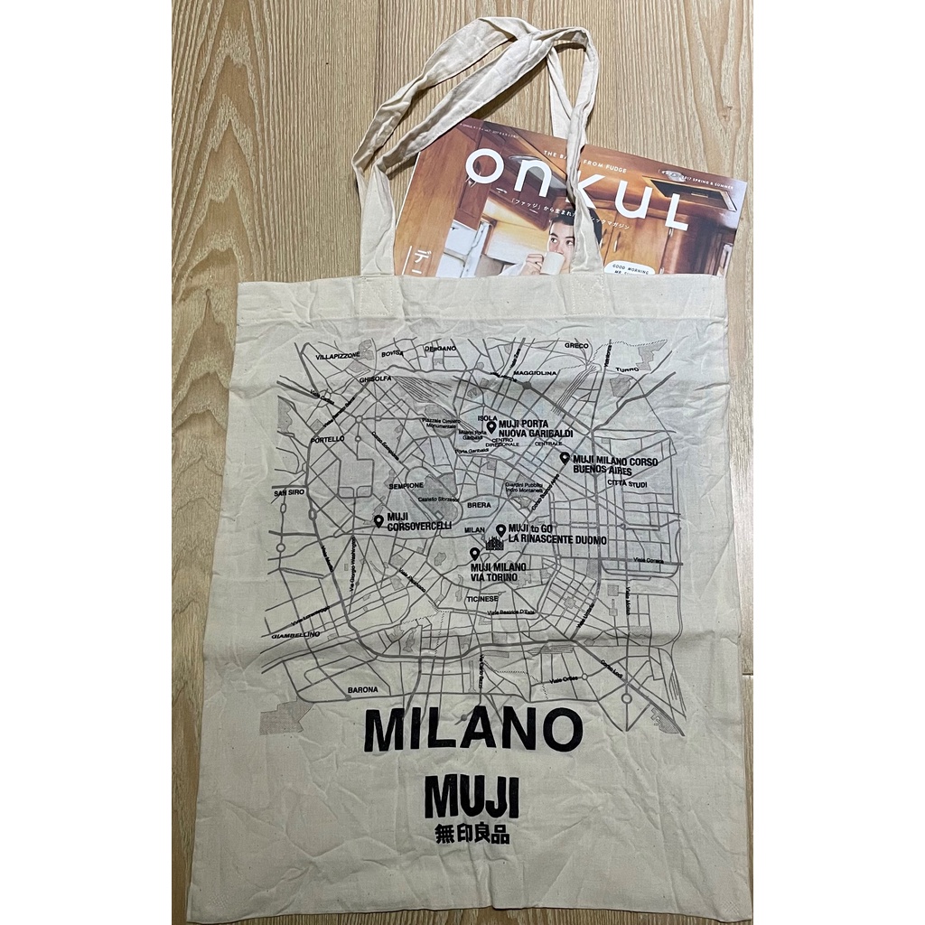 【無印良品MUJI】A3帆布袋_米蘭MILANO限定款 MY BAG 大容量 單肩包 帆布包 購物袋 托特包 | 蝦皮購物