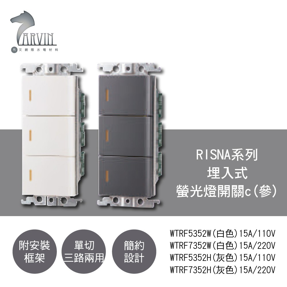 國際牌 Panasonic RISNA 系列 埋入式螢光燈開關 參 WTRF5352 WTRF7352 | 蝦皮購物