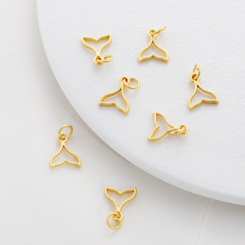 吊飾 吊飾情侶 吊墜 diy 14k 包金 手作 手作材料包 掛件 素款鏤空魚尾 12*10mm吊墜 美人魚尾巴 | 蝦皮購物