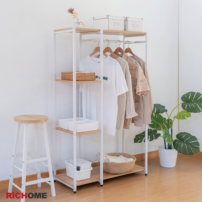 RICHOME 福利品 WA-220 桑妮大衣櫥架(可調式腳墊) 衣櫥 衣櫥架 收納架 玄關架 掛衣架 | 蝦皮購物