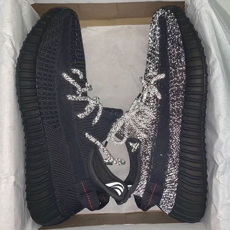 【歐美日正品】 Adidas Yeezy Boost 350 V2 Black FU9007 滿天星 黑 全反光 | 蝦皮購物