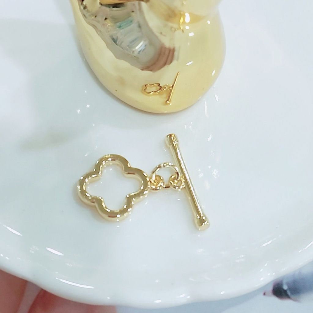 【現貨O06】電鍍保色14K四葉草OT扣 手作 DIY | 蝦皮購物
