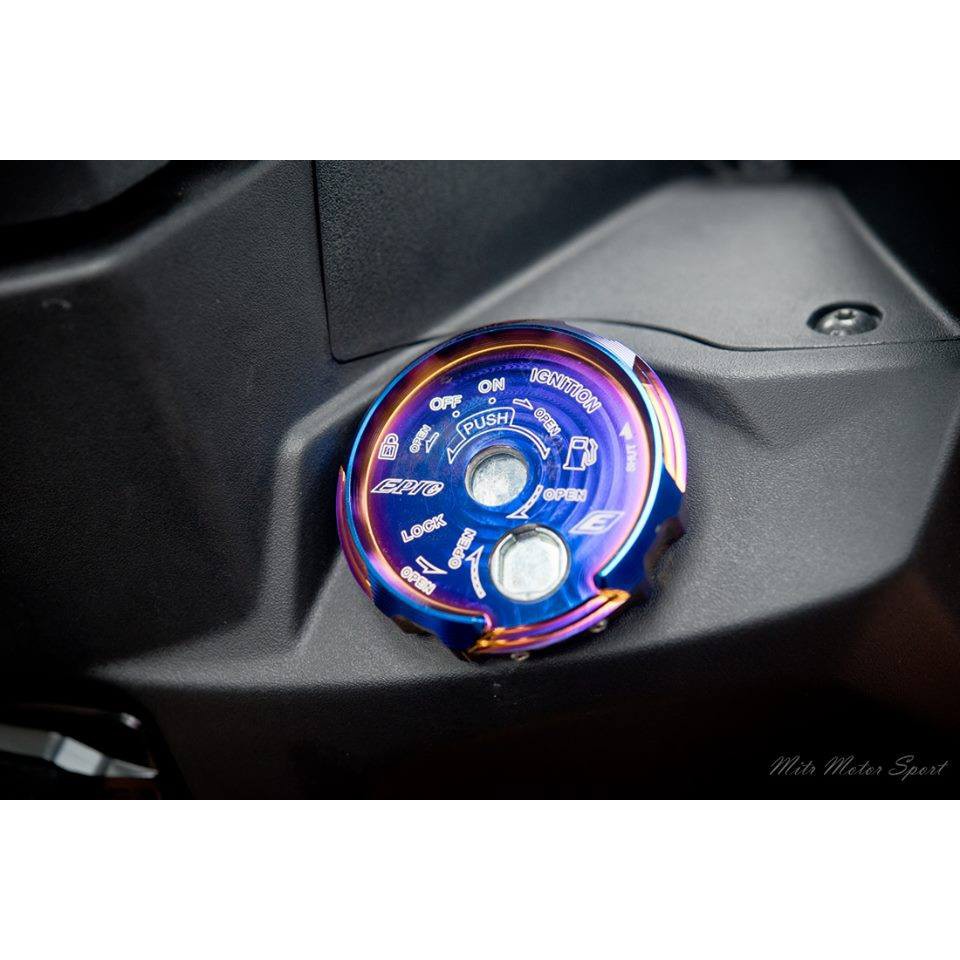 EPIC 鍍鈦 燒鈦 鑰匙蓋 不卡磁石鎖 鎖頭蓋 BWS X R 勁戰 三代 四代 SMAX FORCE CUXI115 | 蝦皮購物