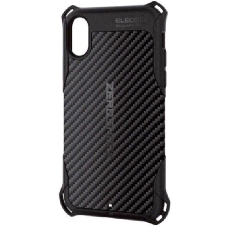 現貨 ELECOM iX iXs iPhoneX/Xs ZEROSHOCK 邊框 保護殼 碳纖紋路 防摔殼 | 蝦皮購物