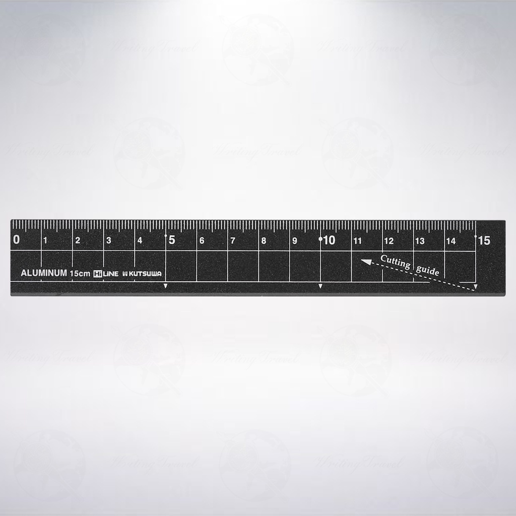 日本 Kutsuwa 15cm 黑色高級鋁製直尺 | 蝦皮購物