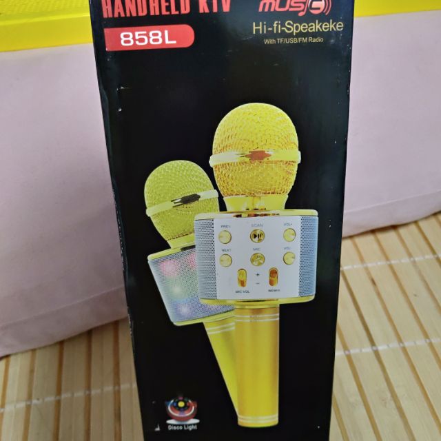 全新現貨/ws858L,升級版麥克風/disco燈光效果/玫瑰金/k歌神器 | 蝦皮購物