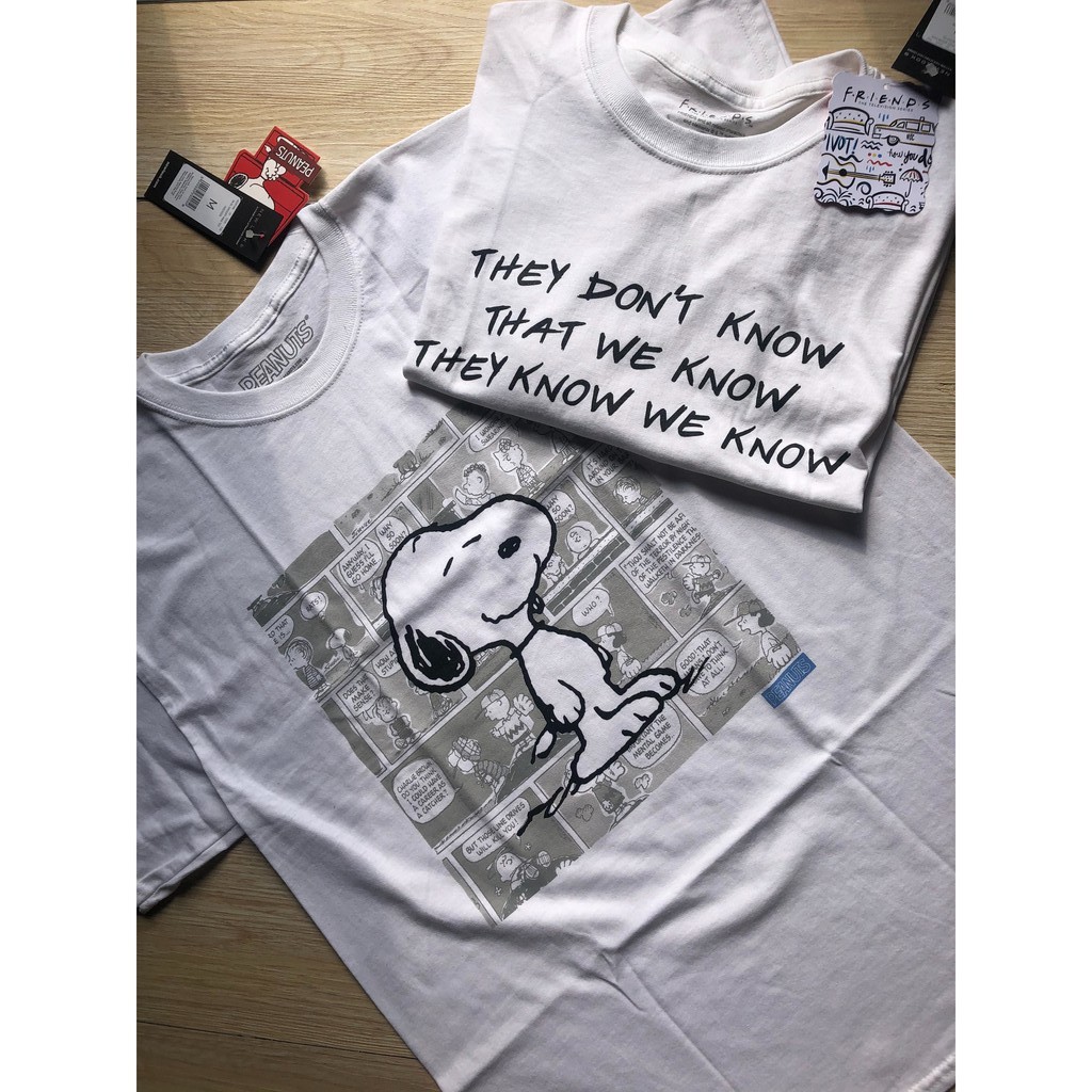 【Drunk】NEW LOOK 聯名 PEANUTS SNOOPY FRIENDS Slogan 長版 短T | 蝦皮購物