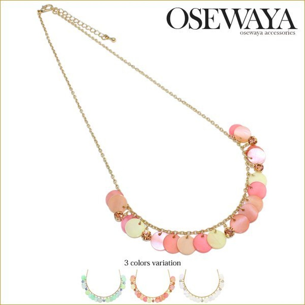 ＊FollowV＊日本飾品Osewaya《現貨》日劇 戀人未滿 山本美月所戴 雲母石 美人魚鱗片 水鑽 鎖骨項鍊 絕版 | 蝦皮購物