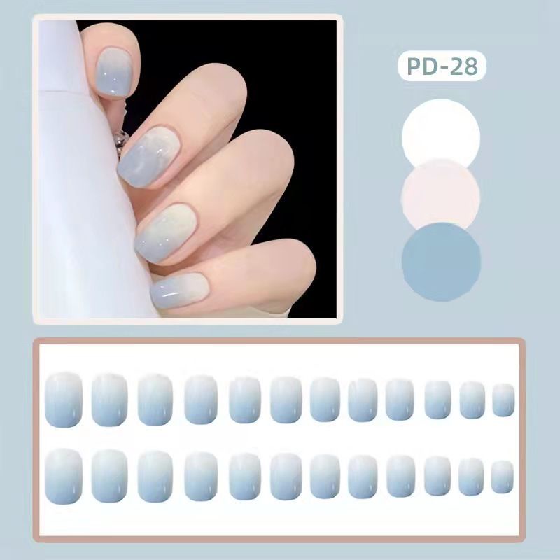 【滿799免運】學生清新短款方圓純色冰透裸色穿戴美甲假指甲貼片成品甲片顯白jioyh kJHu | 蝦皮購物