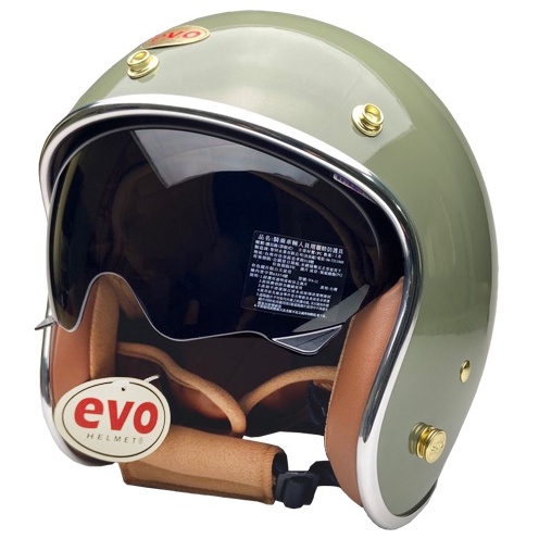 EVO CA312 維納斯VENUS 乳綠 安全帽復古騎士帽《遠古騎士》 | 蝦皮購物