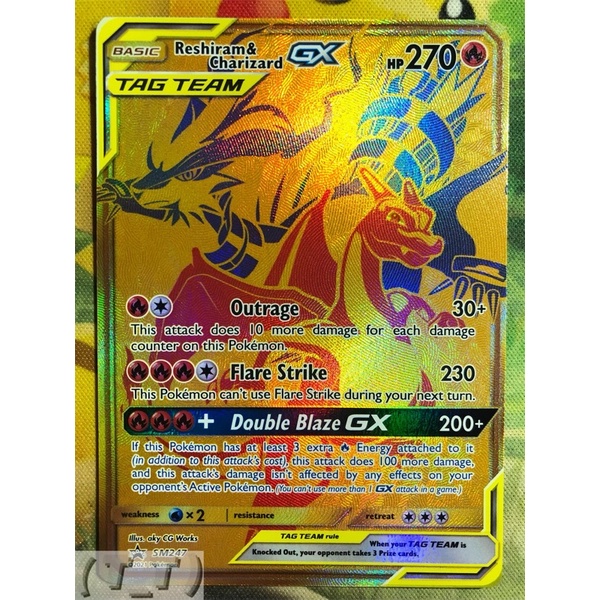 (T_T) 寶可夢 PTCG 國際版 美版 萊希拉姆&噴火龍 GX TT 金卡 金萊噴 禮盒 特典 高版本 (UR) | 蝦皮購物